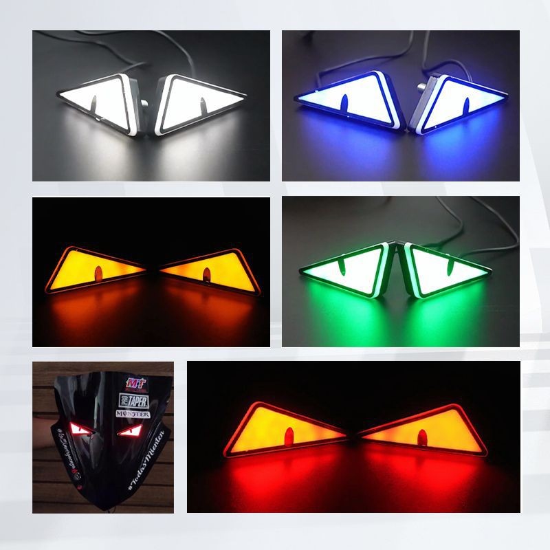 Multicolor Motorcycle Modified Monster Eye Decorative Headlights ...