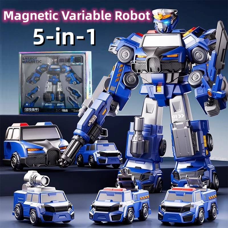 Transformers Toy 5 Boy Special Police Car Robot Qingtian Handheld Model ...