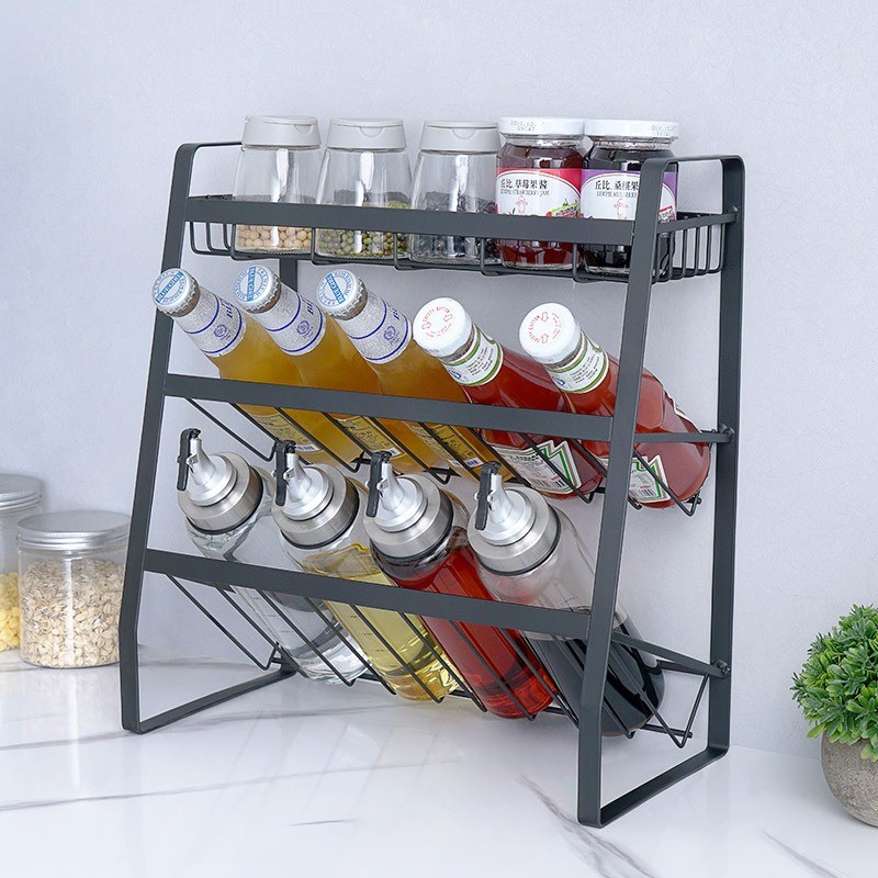 SayYes Kitchen Spice Rack Stainless Steel Seasoning Bottle Rack Rak ...