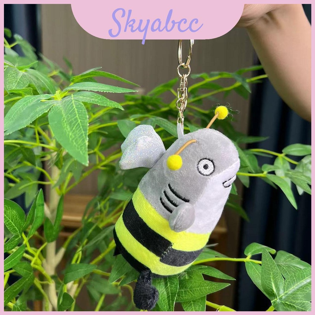 Soft Cuddly And 13cm Shark Bee Plush Toy Keychain Ideal For And Kids ...