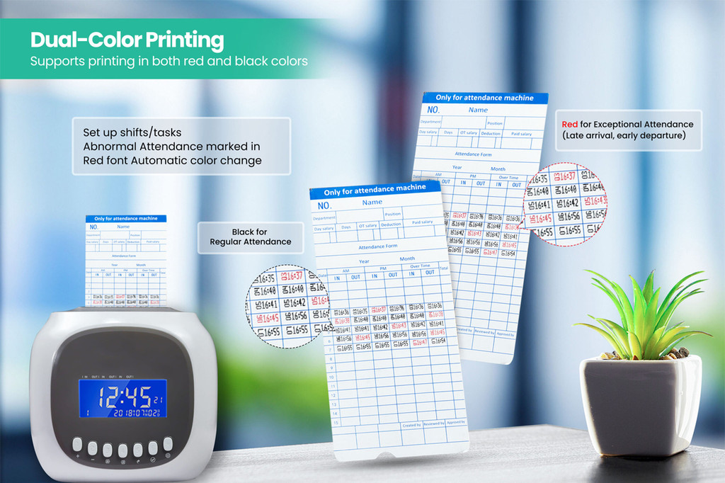 Office Punch Card Machine Color Attendance Machine Time Recorder DK ...