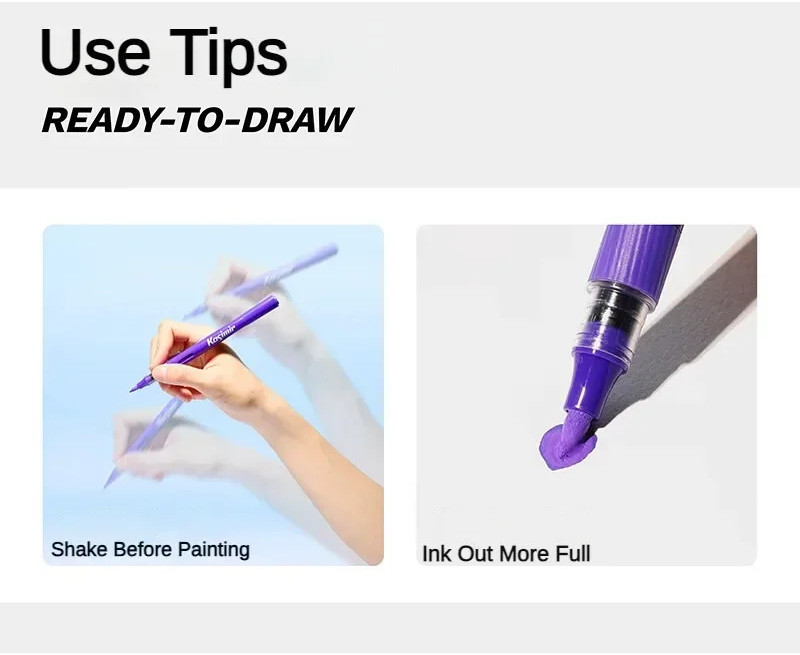 KASIMIR Soft Brush Direct-liquid Acrylic Marker Paint Pen Graffiti ...