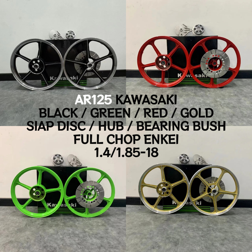 [TERMURAH] AR125 KH100 KAWASAKI TK1 SPORT RIM SIAP DISC / HUB / BEARING ...