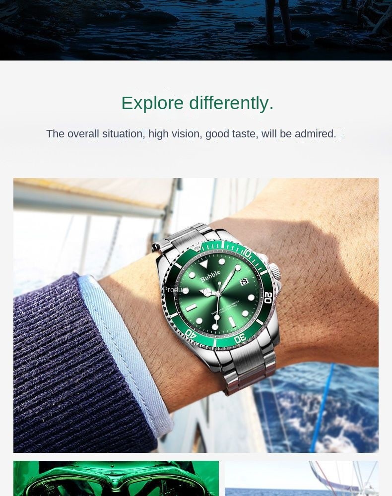 Swiss Watch Men's Fully Automatic Movement Luminous Waterproof Calendar ...