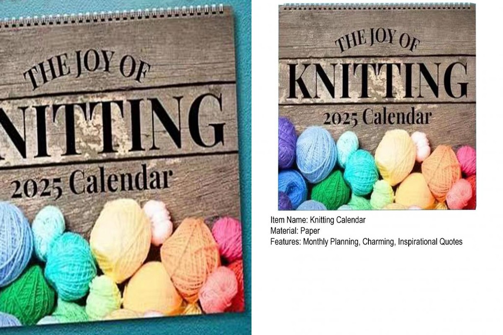 【sale】 Craft Project Scheduler Knitting Calendar 2025 2025 Knitting Calendar Yarn Monthly ...