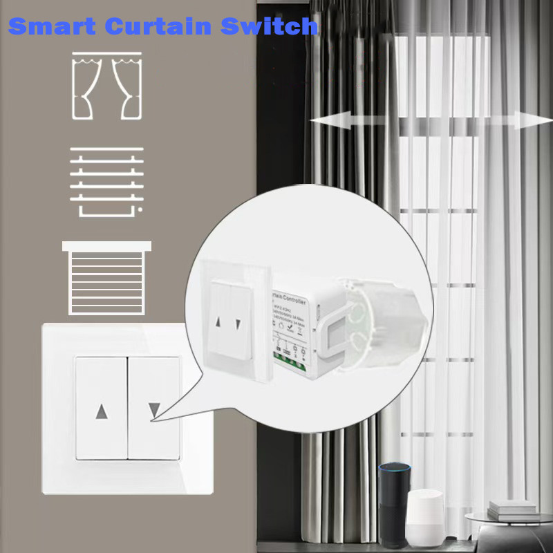 Wifi Curtain Switch Rf Dimmer Switch Tuya Roller Shutter Module 433mhz ...