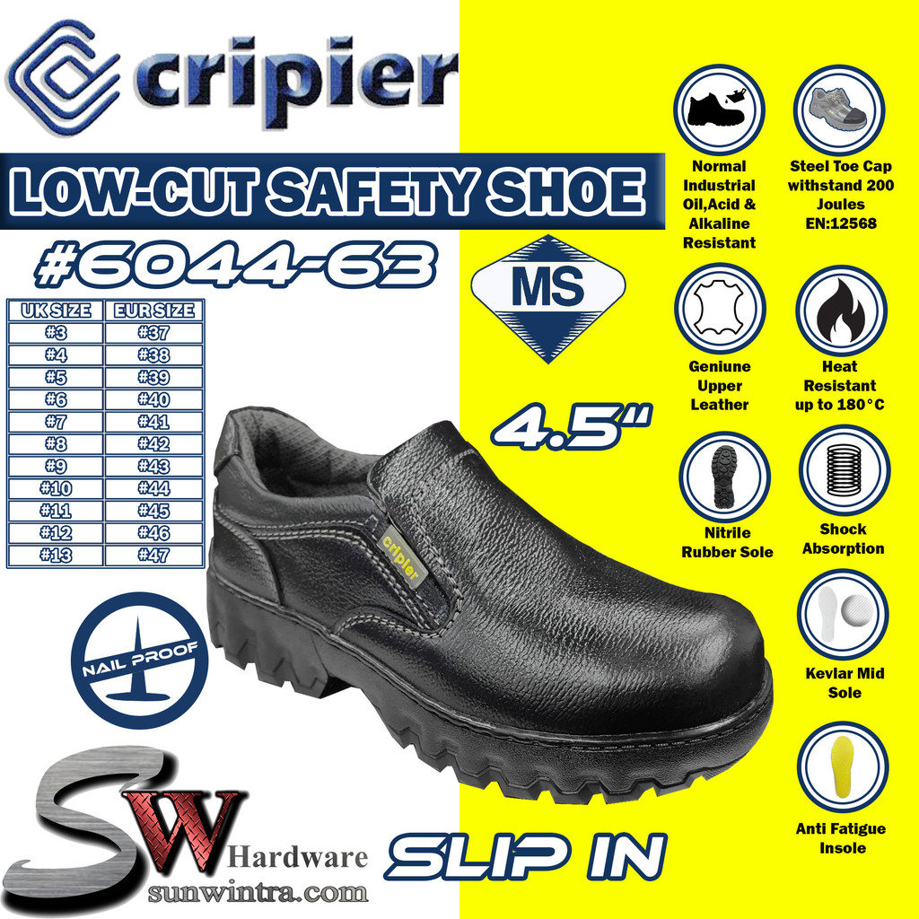 Cripier 4.5" Low-Cut Safety Shoe #6044 63A (Made In Malaysia) with ...