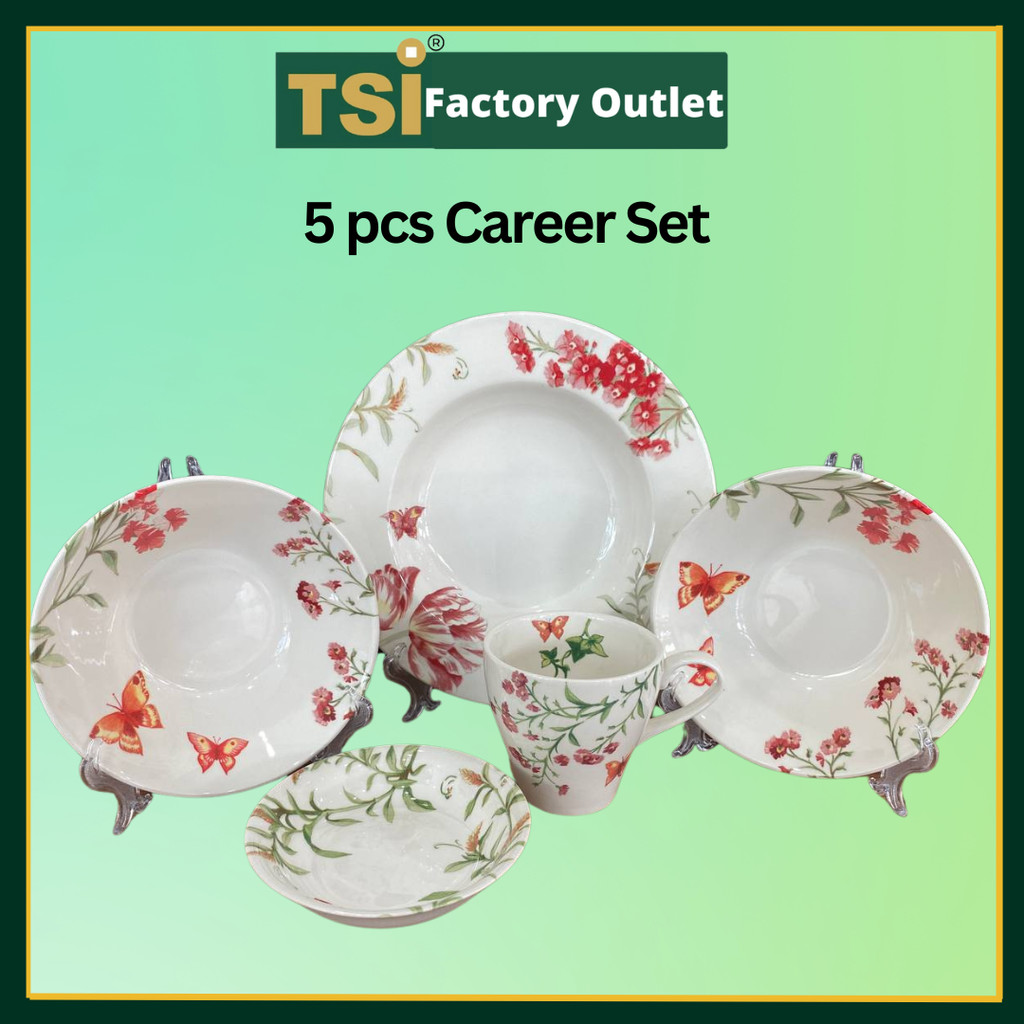 CLAYTAN 5 PCS CAREER SET [1 PAX] Ceramic Set Pinggan Mangkuk Seramik ...