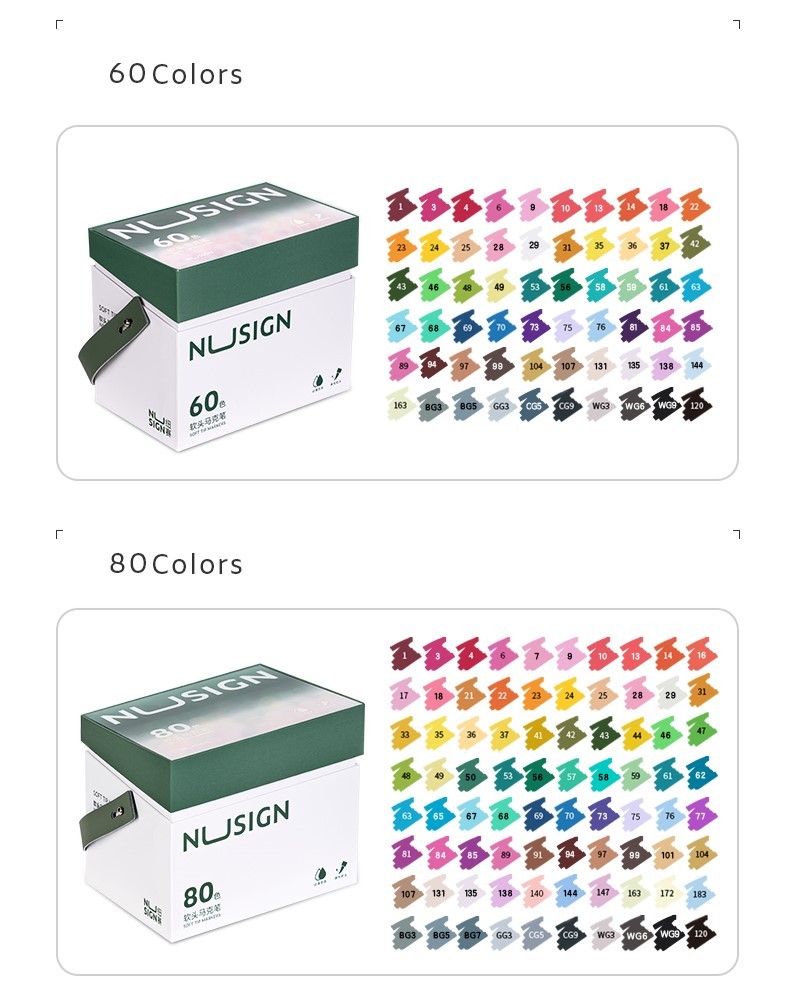 Deli Nusign Alcohol Marker Pen Twin Tip Painting Anime Landscape Colour ...