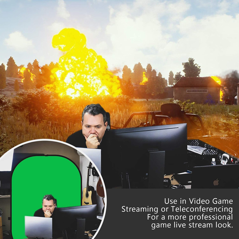 NEEWER 5x7ft/1.5x2m Chromakey Foldable Backdrop with Stand 8.5ft/2.6m ...