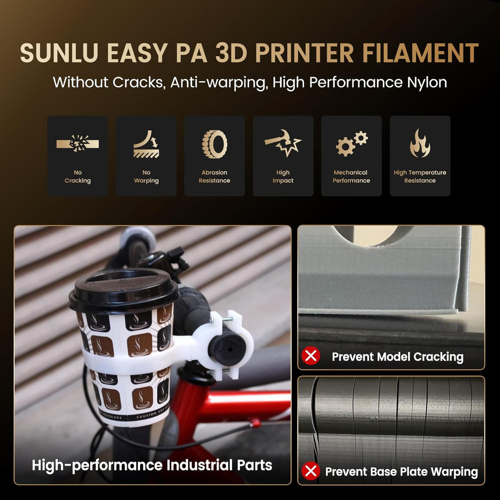Sunlu PA Filament, Easy PA Filament Nylon Less Warp Easy to Print Nylon ...