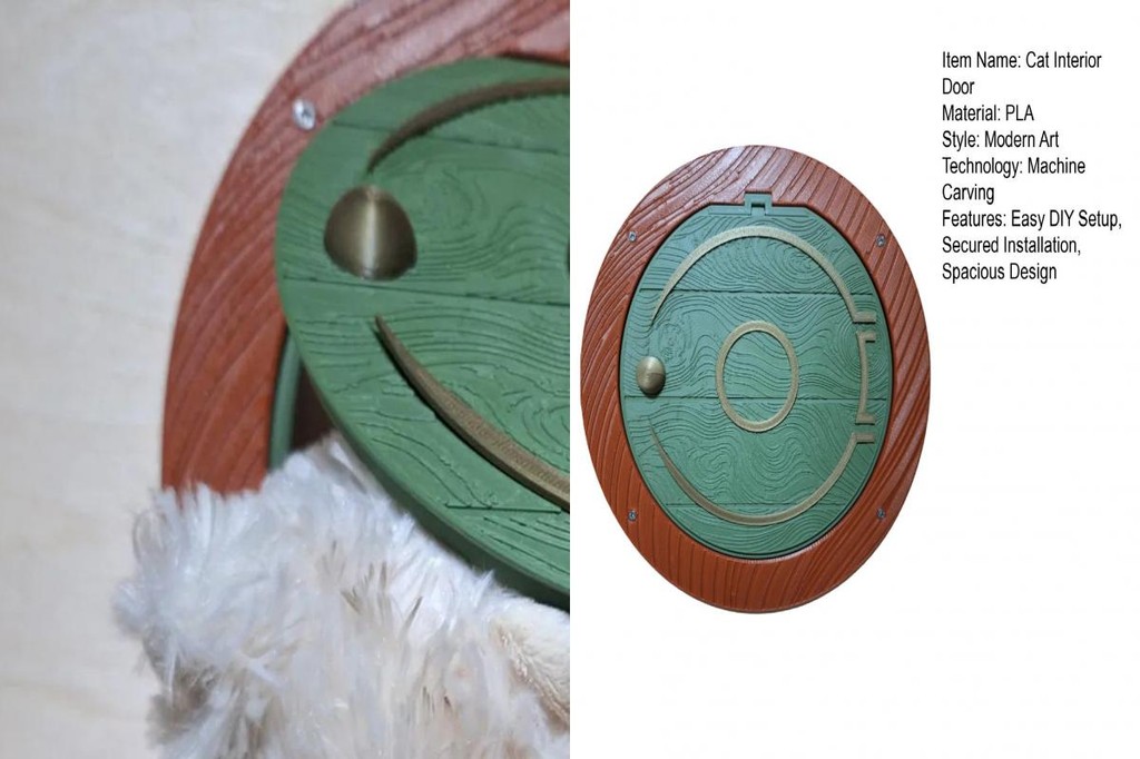 MORE Safe Cat Door for Paws Fanless Cat Door Easy Diy Cat Flap Door for ...