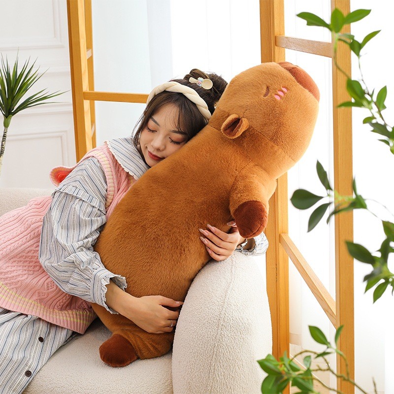 Plush Large Capybara Doll Long Body Pillow For Dreamy Sleep And ...