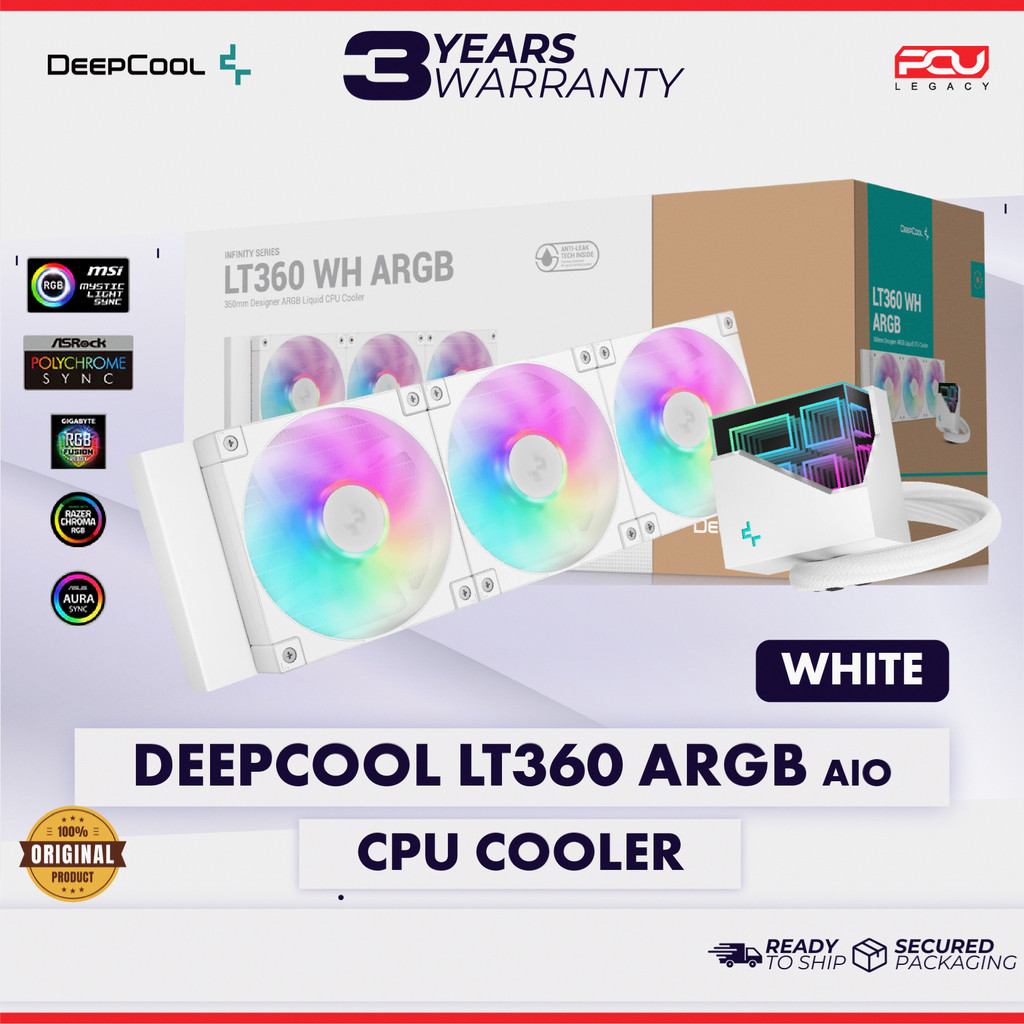 DEEPCOOL LT360 ARGB AIO WATER COOLING - WHITE (5Y) | Shopee Malaysia
