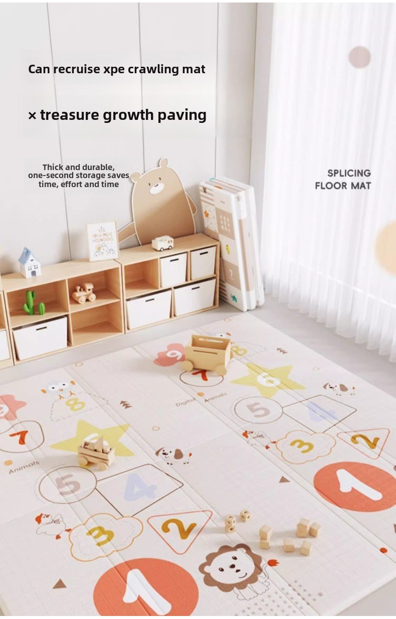 Foldable Double-Sided Thickened Baby Foam Floor Mat for Safe Crawling ...