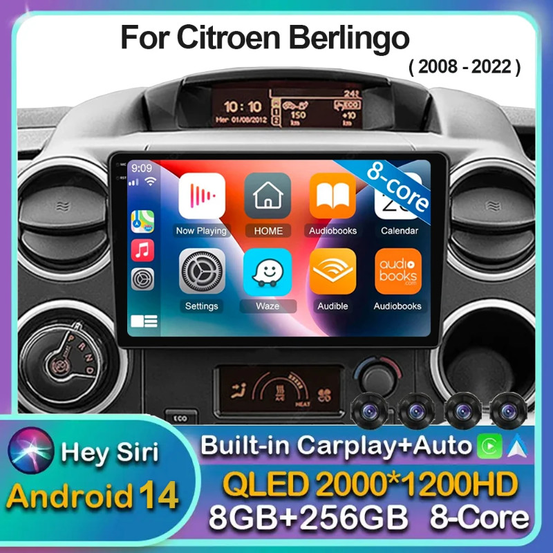 Android14 Carplay Auto Car Radio For Citroen Berlingo Peugeot Partner ...