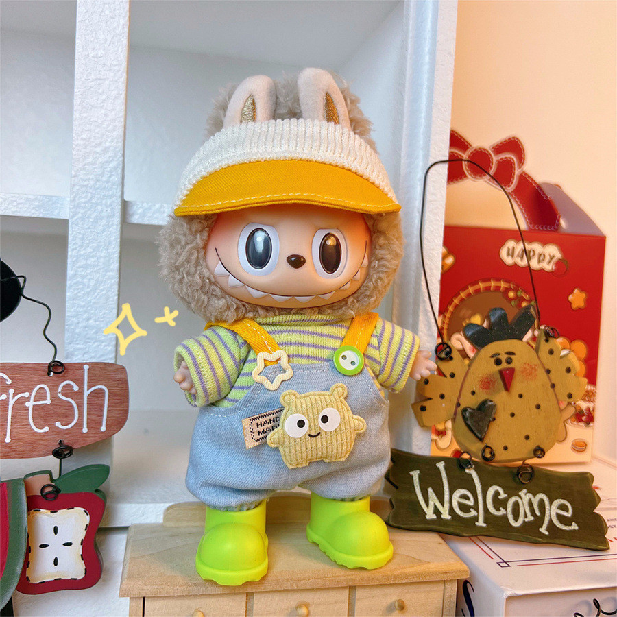 Labubu V1 Clothes for Have A Seat Labubu Outfit 17cm Plush Doll Shirt ...