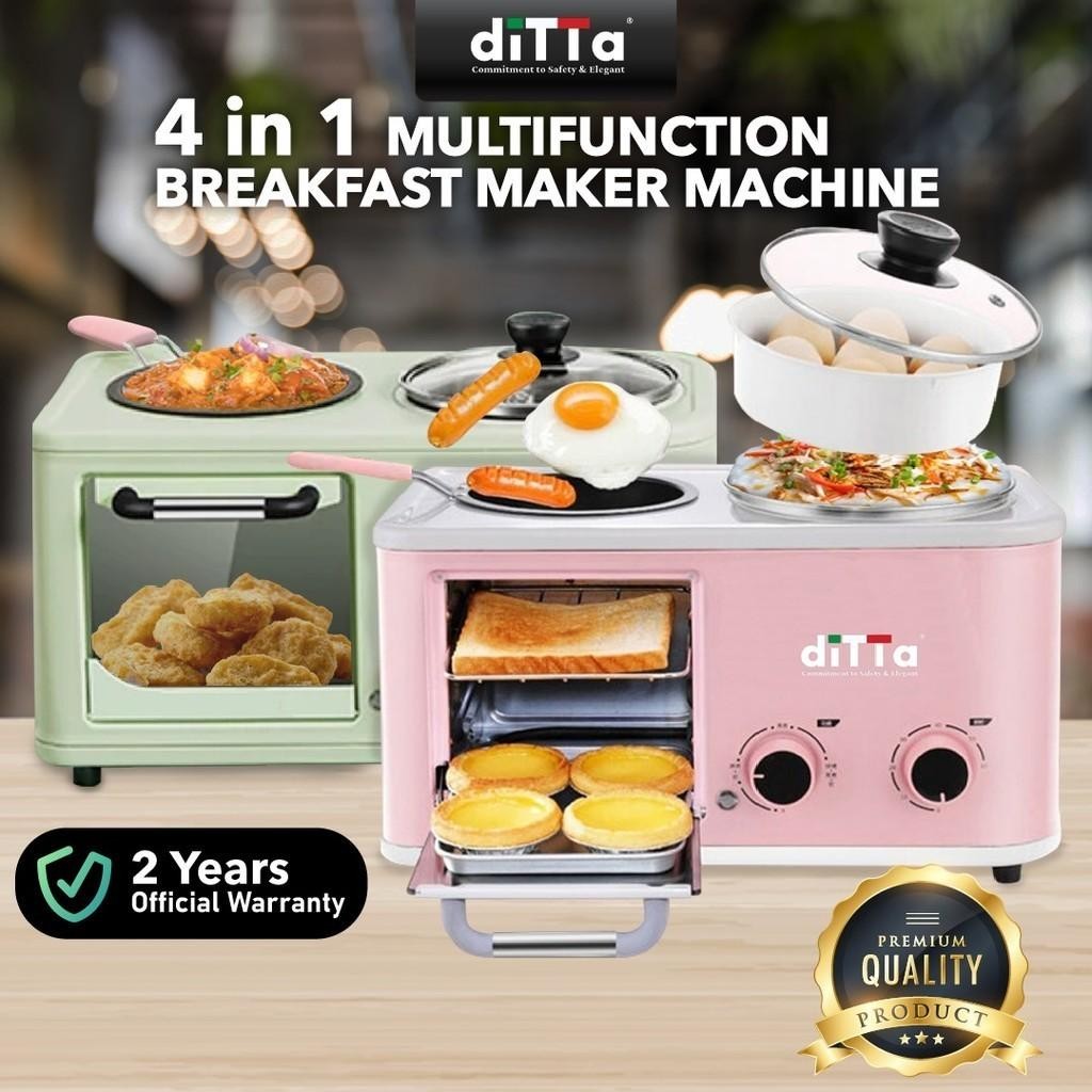 DITTA 1200W 8L 4 in 1 Multifunction Breakfast Machine Mini Bread ...