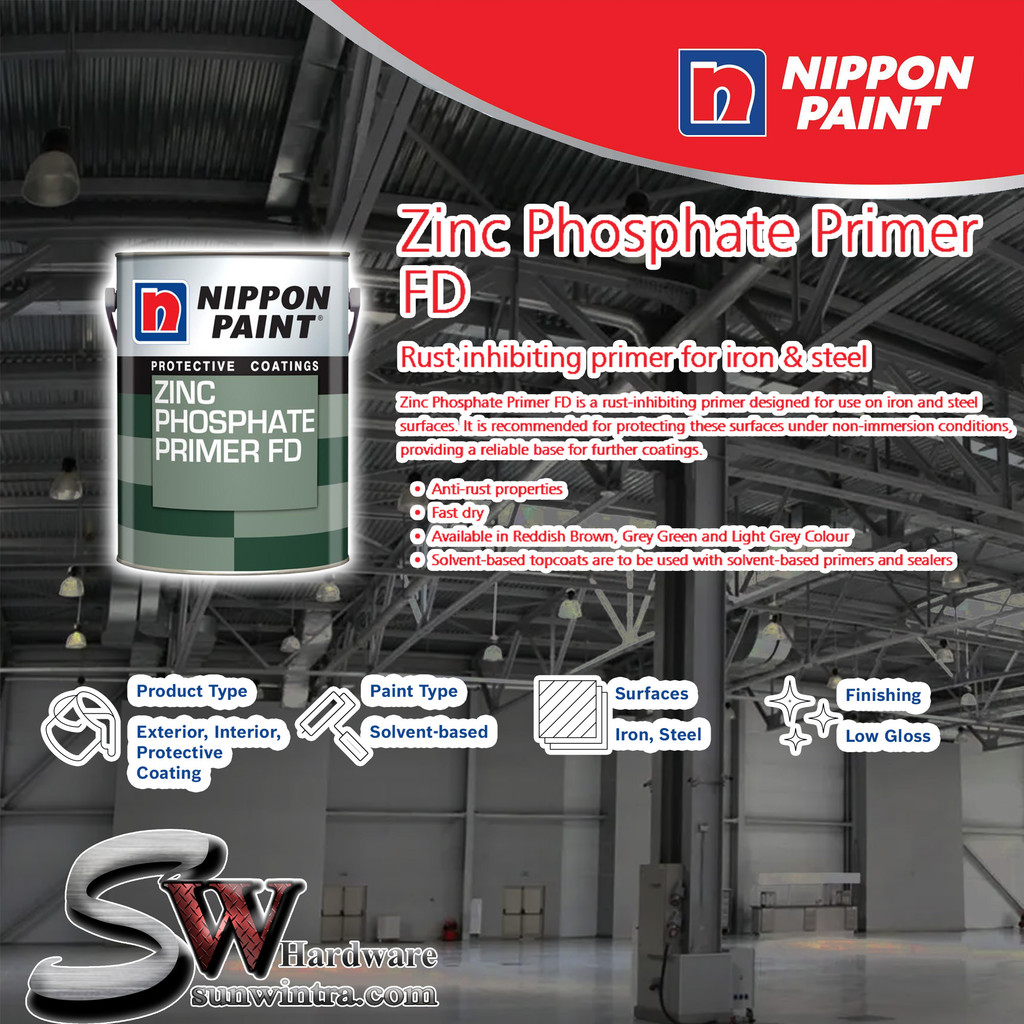 NIPPON 5L ZINC PHOSPHATE PRIMER FD Rust inhibiting primer for iron ...