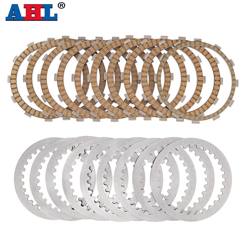 AHL Motorcycle Engine Clutch Friction Plates & Steel Plate Kit For ...