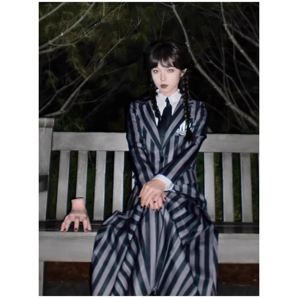Wednesday Cos Clothing Addams Family School Uniform Dress Princess ...