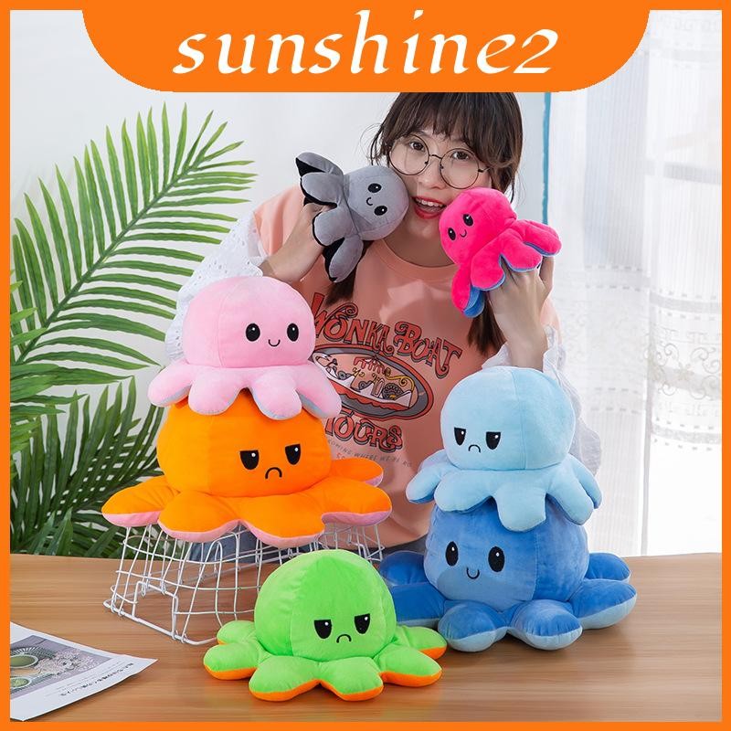 Octopus Fluffy Reversible Stuffed Animal Featuring Lifelike Design Ages ...