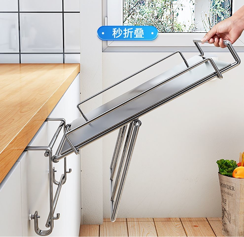 Stainless Steel Auxiliary Table Board Foldable Countertop Shelf Kitchen ...