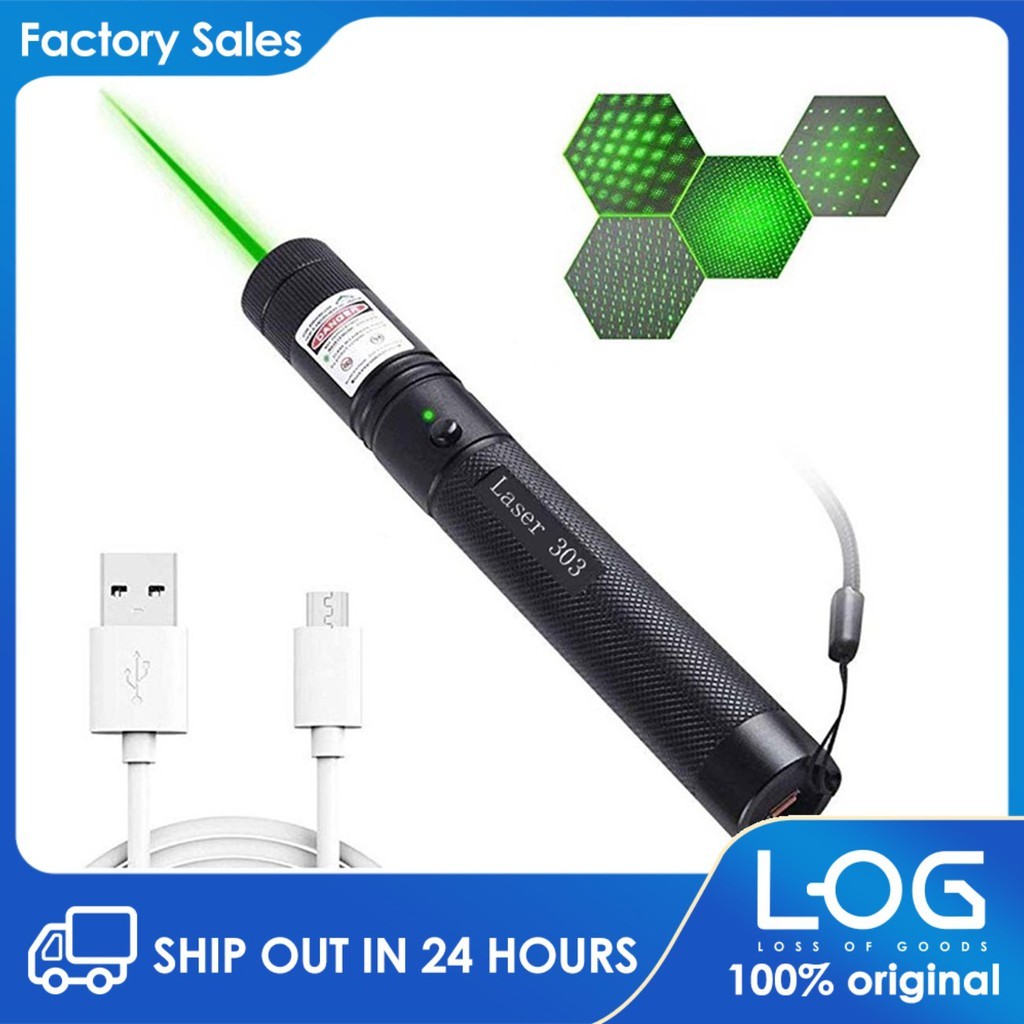in stock FlashlightPowerful 303 Military Green Laser Pointer Pen USB Rechargeable Light Pen ...