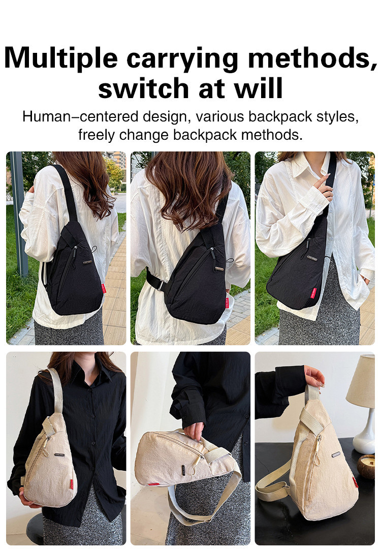 LABER LEE New Simple Crossbody Bag Korean Unisex Nylon Waterproof Chest ...