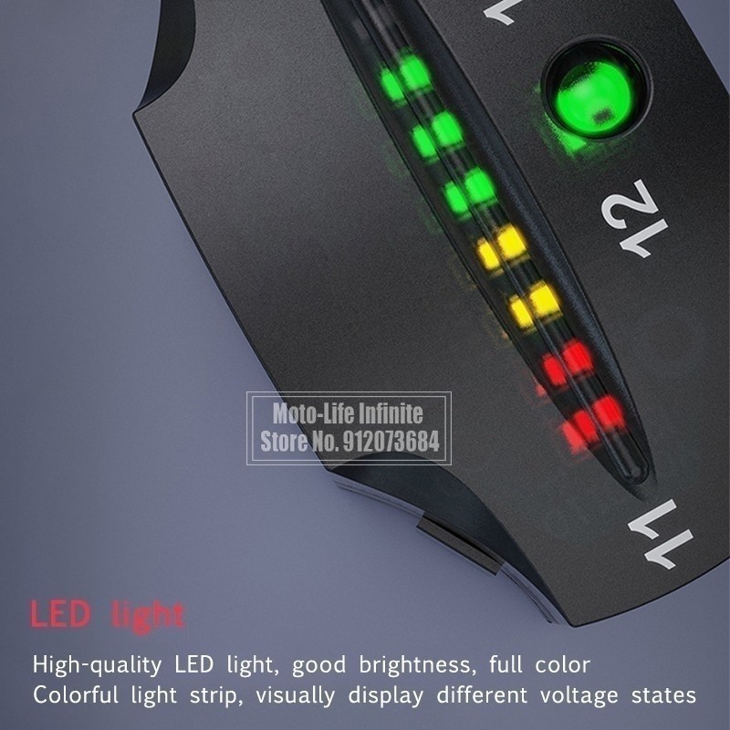 Tricolor Indicator Light Digital Panel 12V LED Voltmeter Electric ...