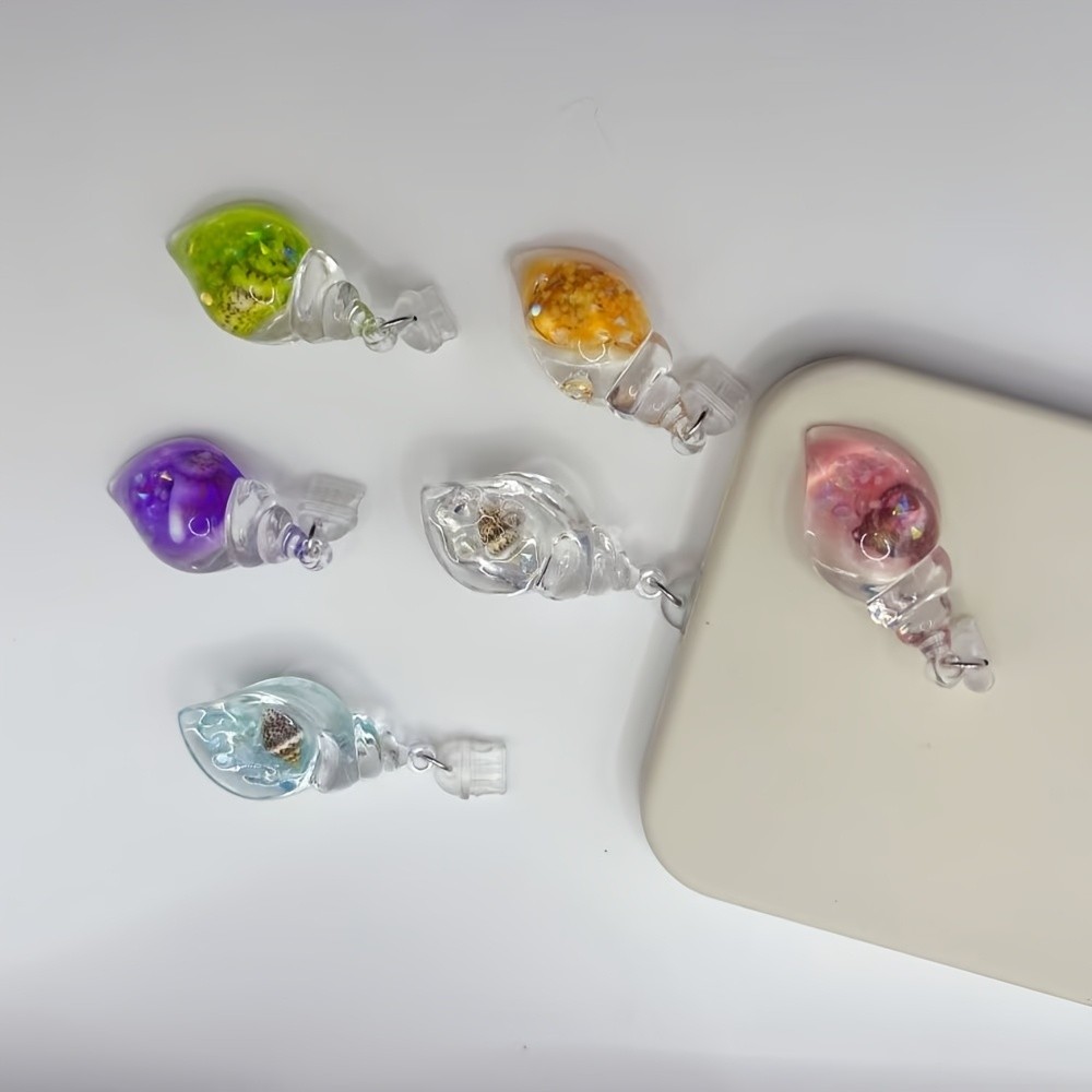 DIY Resin Glow-in-the-Dark Cute Little Seashell Phone Hole Dust Plug ...