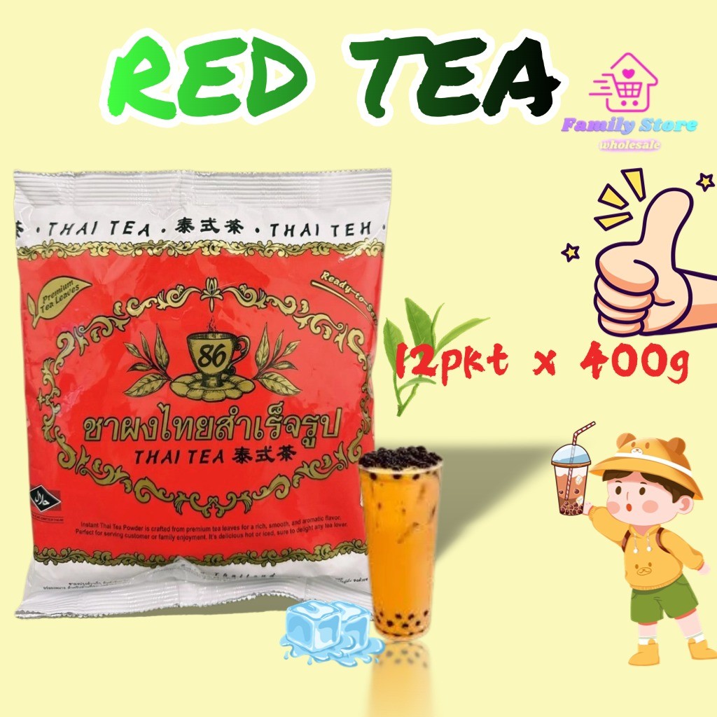 Thailand Red Thai Tea Powder / Teh Merah Serbuk 400g X 12packs | Shopee ...
