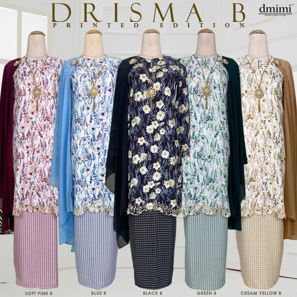 DMIMI Baju Kurung Moden DRISMA | Printed Moden Labuh | Material High Quality Dobby Line | Small ...