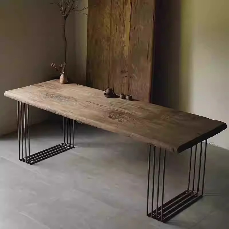 Solid Wood Large Board Tea Table Retro Table Hotel Reception Desk ...