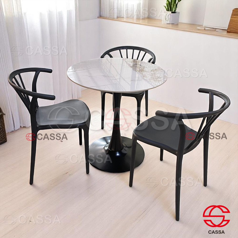 Cassa Goffer Sintered Stone Top Round/Square Table 70cm Dining Cafe ...