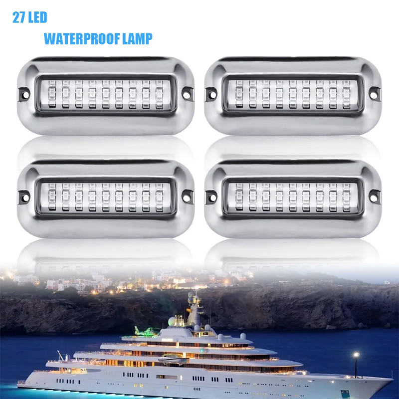 27LED 12V Boat Transom Light Underwater Pontoon Marine Ship Boat ...