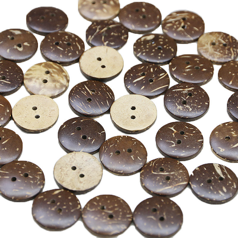(50pcs/pack) 2cm 2-Hole Coconut Shell Wood Buttons Sewing Buttons Eco ...