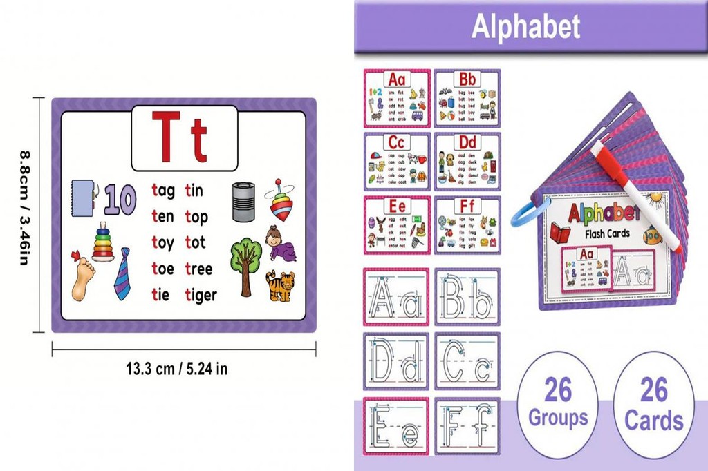 tuingzh Alphabet Flashcards Educational Flashcards Kids Alphabet Flash ...