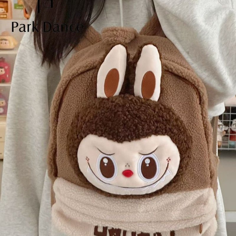 New Cartoon labubu Backpack labubu Doll Large Capacity Backpack Female ...