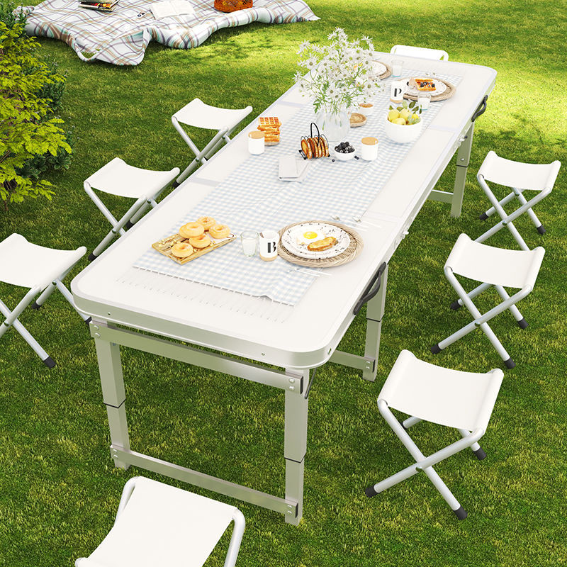 Folding Table Stall Table Folding Portable Rectangular Floor Push Table ...