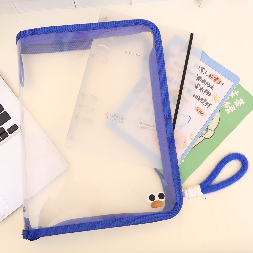 Transparent Plastic Textbook Document Storage Pouch with Zip - Portable ...