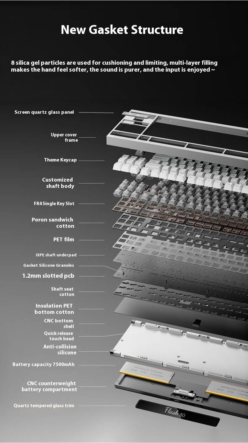 ZIDLI FLASH 80 aluminum lumps the third mock examination customized keyboard, new gasket ...