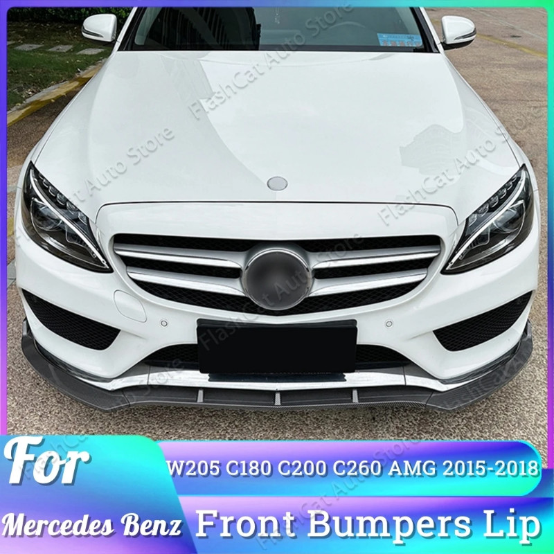 Front Bumper Lip Trim Spoiler Splitters Diffuser For Mercedes Benz C Class W205 C300 C160 C200 ...