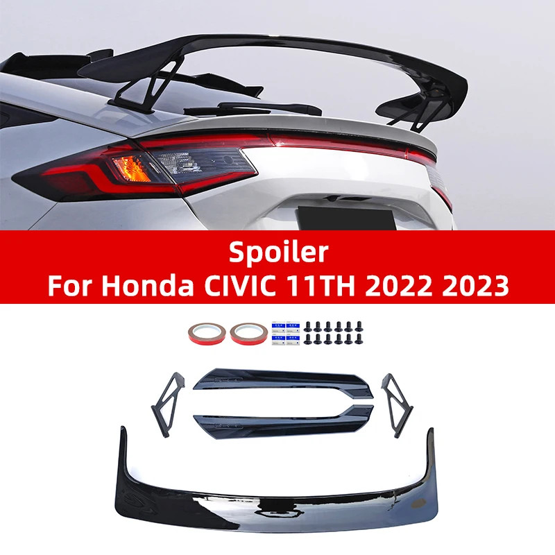 Car Top Rear Wing Fixed Wind Wing Spoiler For Honda Civic 11th ...