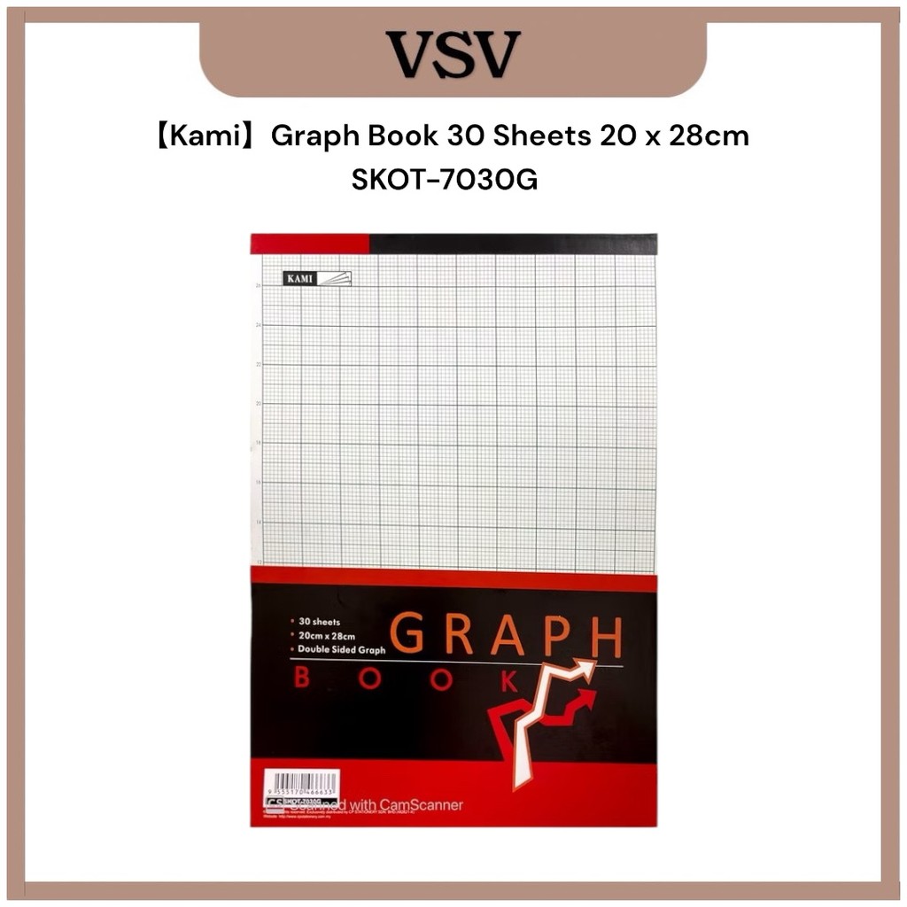 【Kami】Graph Book 30 Sheets 20 x 28cm SKOT-7030G | Shopee Malaysia