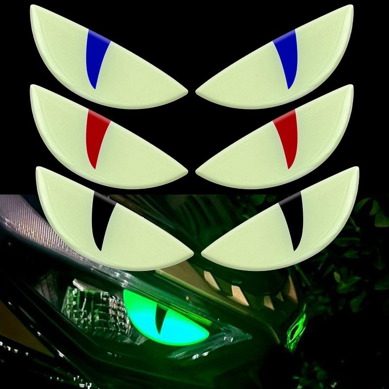 Luminous Devil Eye Stickers - Dazzle Colour Luminous Cat Eyes Decal ...