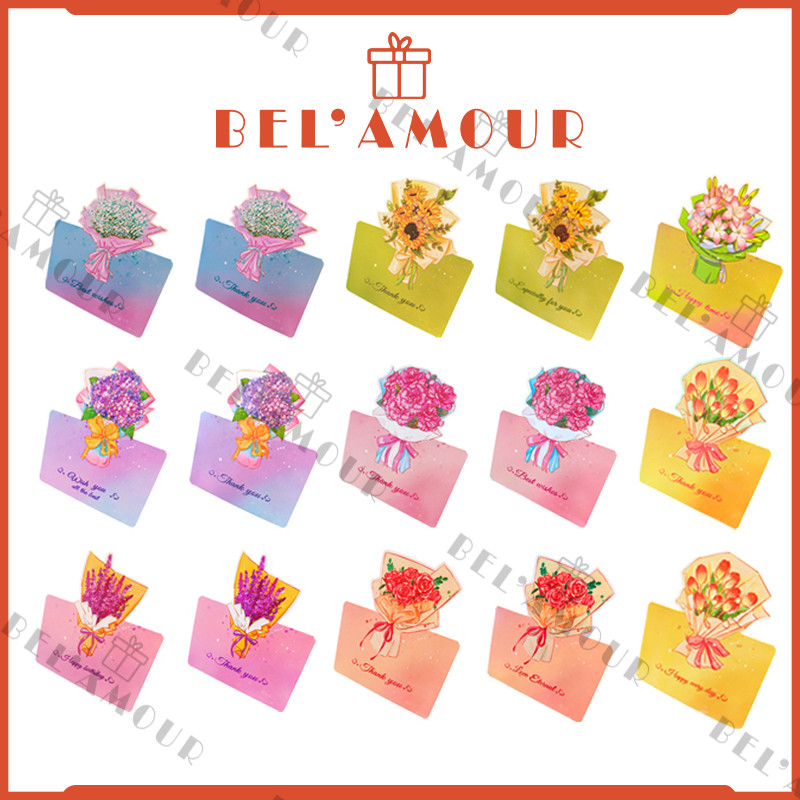 Bouquet Wishing Card Kad Ucapan Cinta Sejambak Flower Thank You Message ...