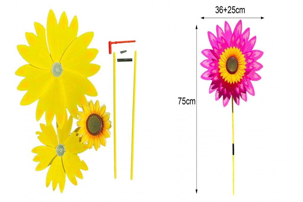 (VIP) Circular Sunflower Windmill Outdoor Windmill Decoration 3-tier ...