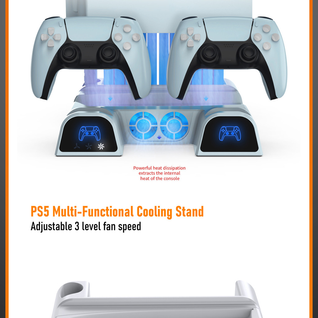 DOBE PS5 FAT SLIM PRO Multifunction Cooling Stand Console Cooling fan ...