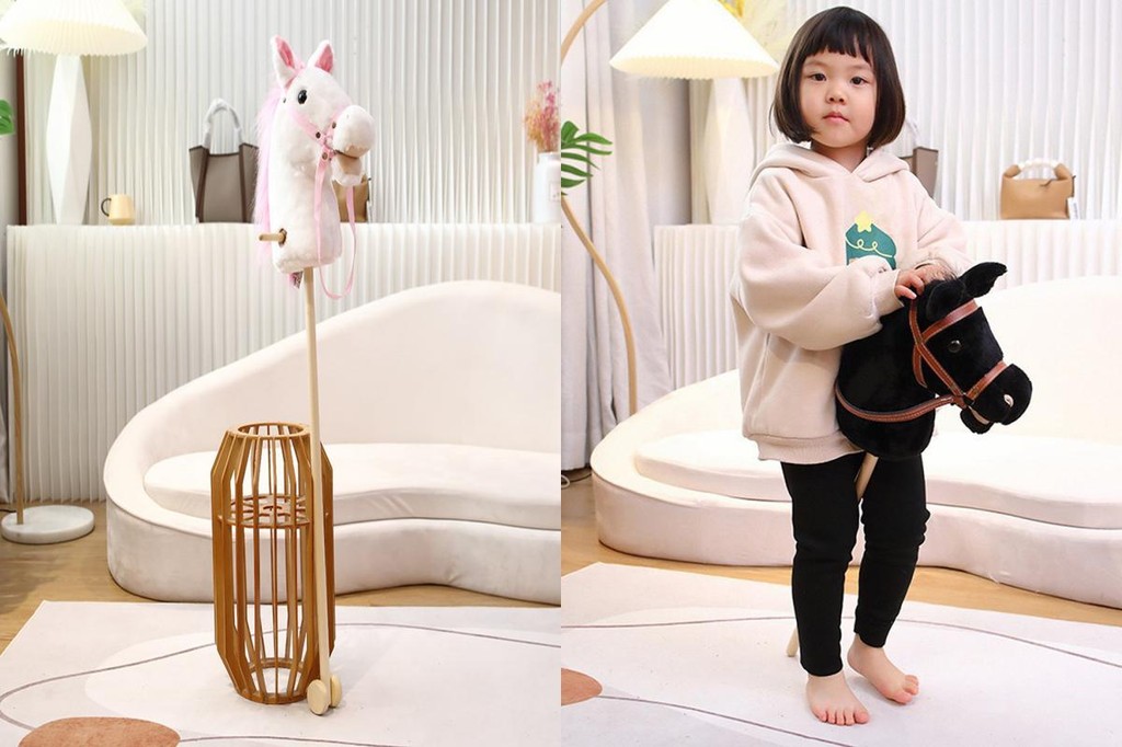 ledaing Hobby Horse Riding Stick Pony Head Riding Toy Handcrafted Plush ...